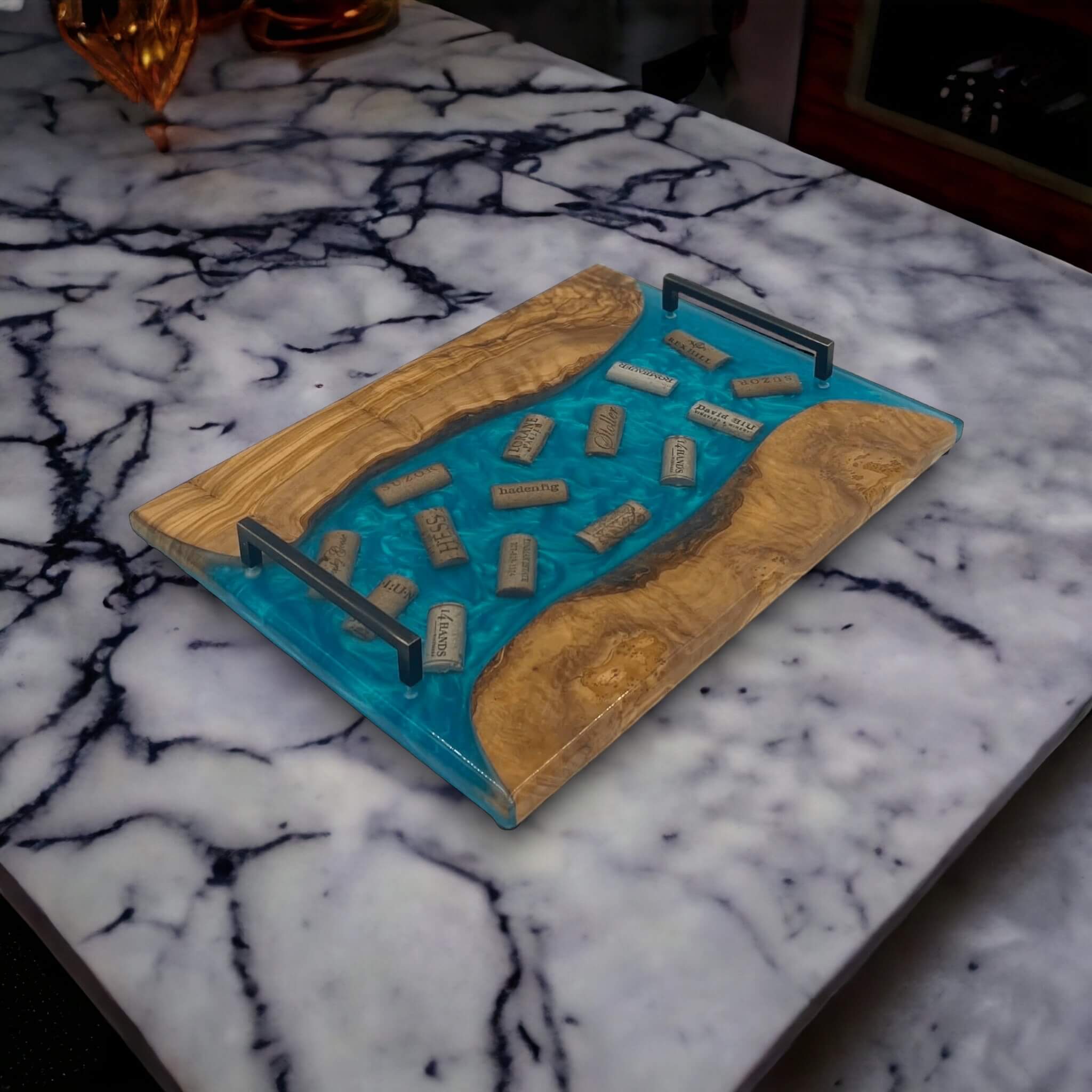 The Vineyard Voyager Serving Tray - Olive | Resinating Rivers